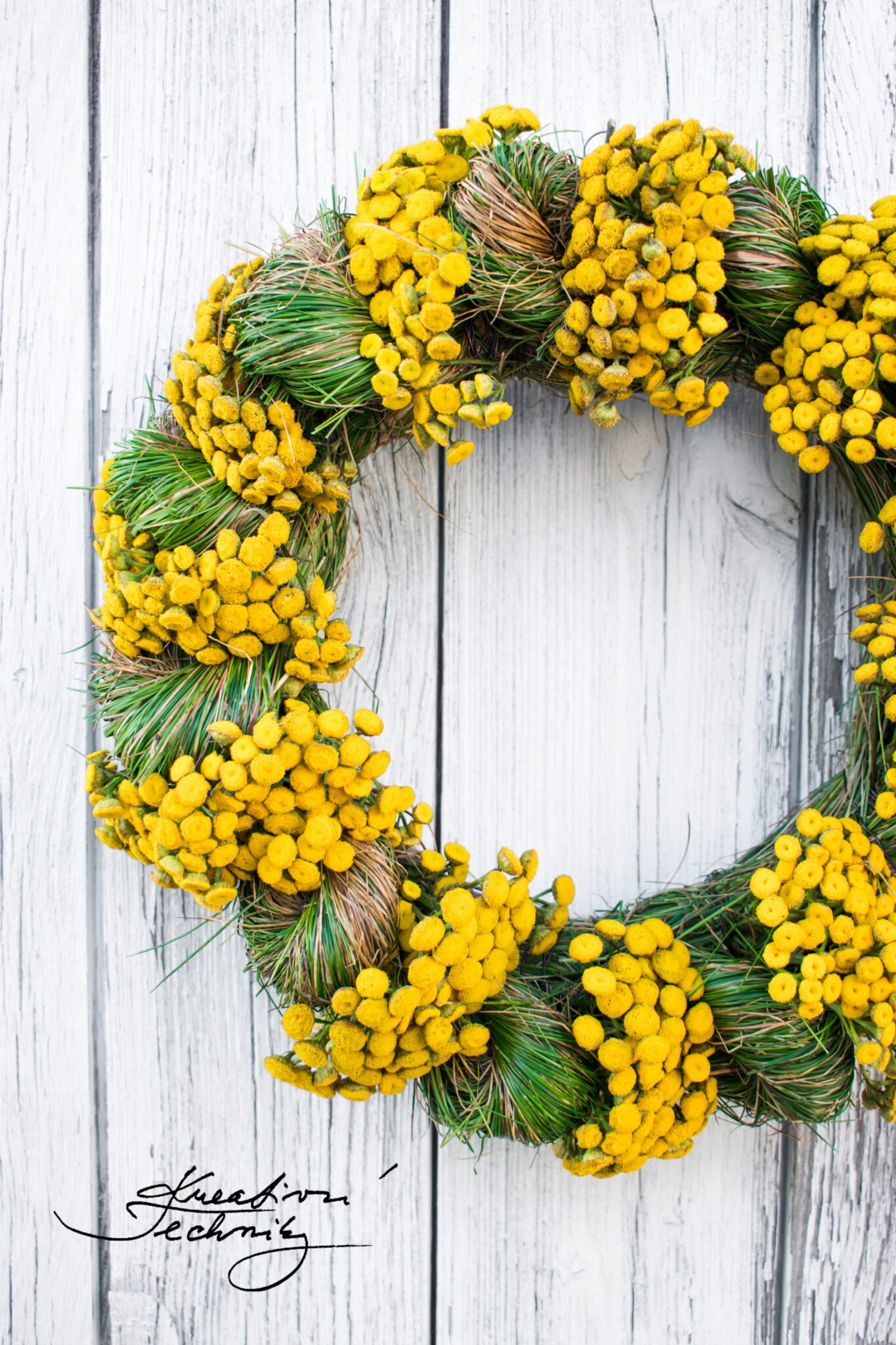 Věnec na dveře zdobený vratičem | Video návod | Kreativní Techniky